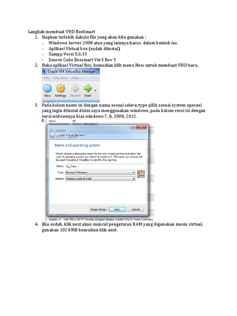 Langkah Membuat VHD BeeSmart | PDF