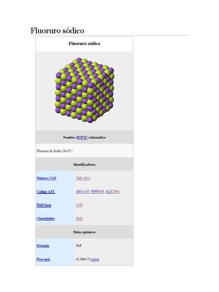 Fluoruro sódico | Sustancias químicas | Compuestos químicos