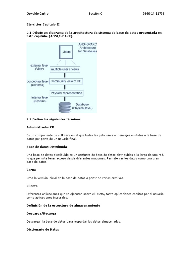 Bases de Datos Capitulo II | PDF | Bases de datos | Lenguaje de ...