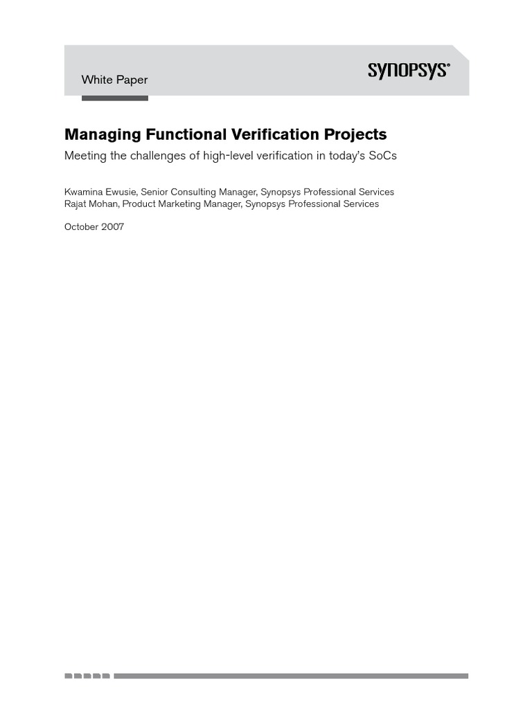 Functional Verification WP | PDF | Formal Verification | Verification And Validation