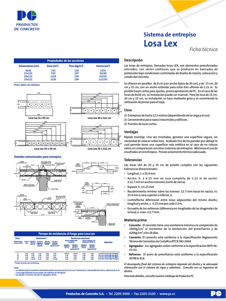 Ficha Tecnica Losalex | PDF | Hormigón | Ingeniería de Edificación