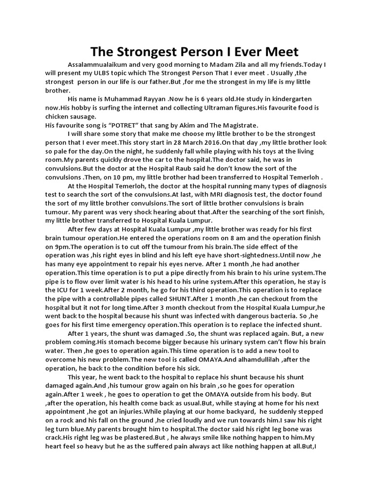 The Strongest Person I Ever Meet | PDF | Wellness