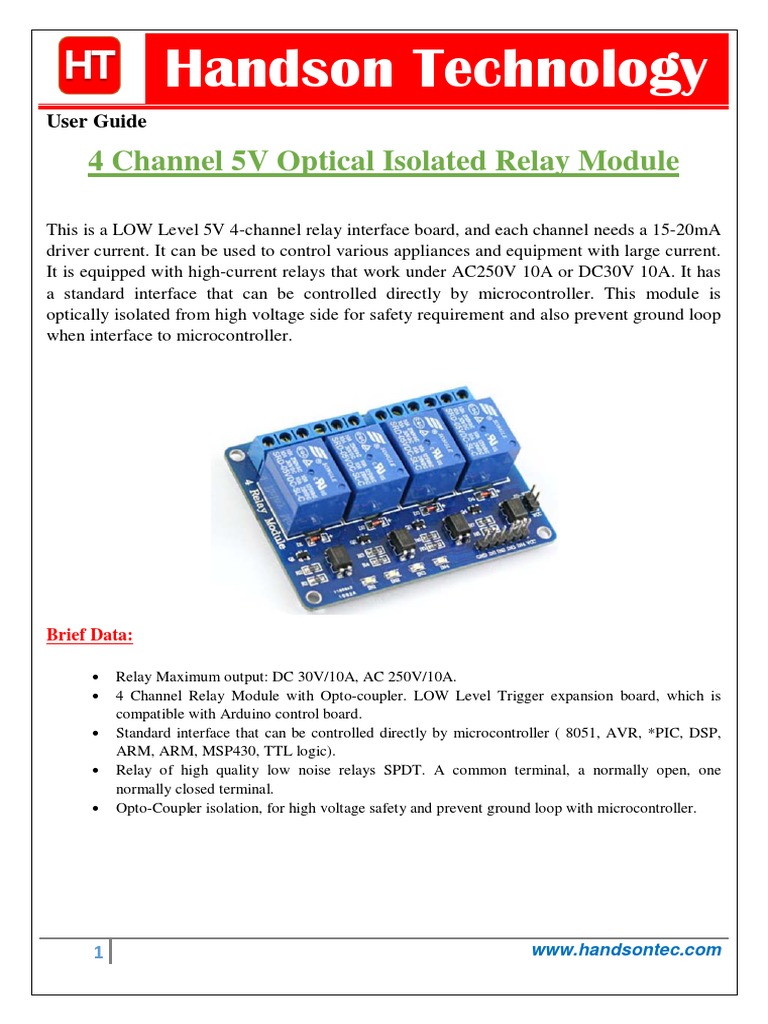 4Ch Relay | PDF | Relay | Switch