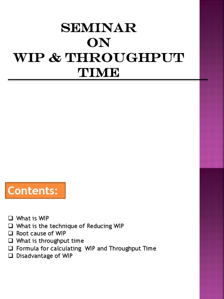 WIP and Throughput Time | PDF | Business Process Management | Business
