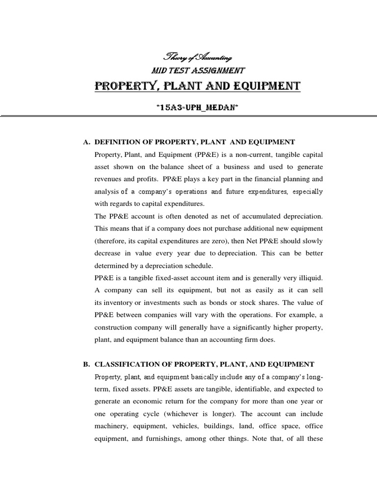 Understanding Property, Plant, and Equipment | PDF | Depreciation ...