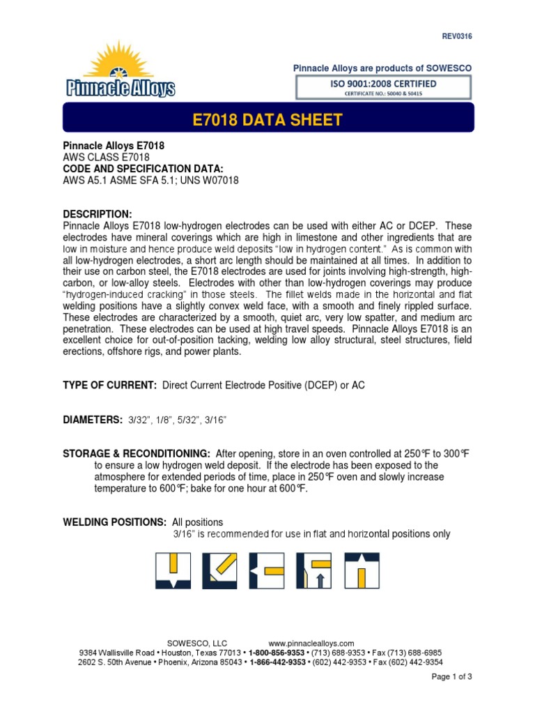 E7018 PDF | PDF | Welding | Construction
