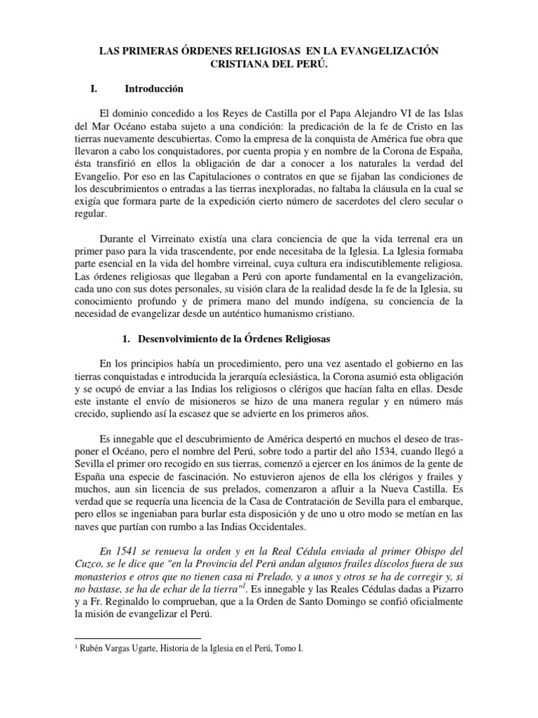 LAS ÓRDENES RELIGIOSAS | PDF | Sociedad de jesus | Francisco Pizarro