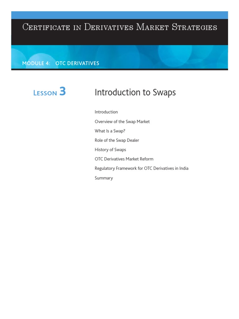 Understanding Swaps in OTC Markets | PDF | Swap (Finance) | Derivative ...