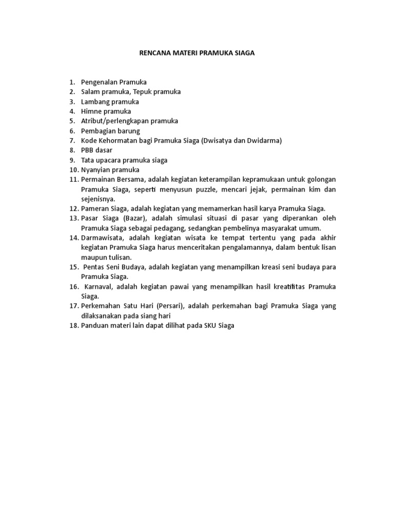 Program Pramuka Siaga | PDF