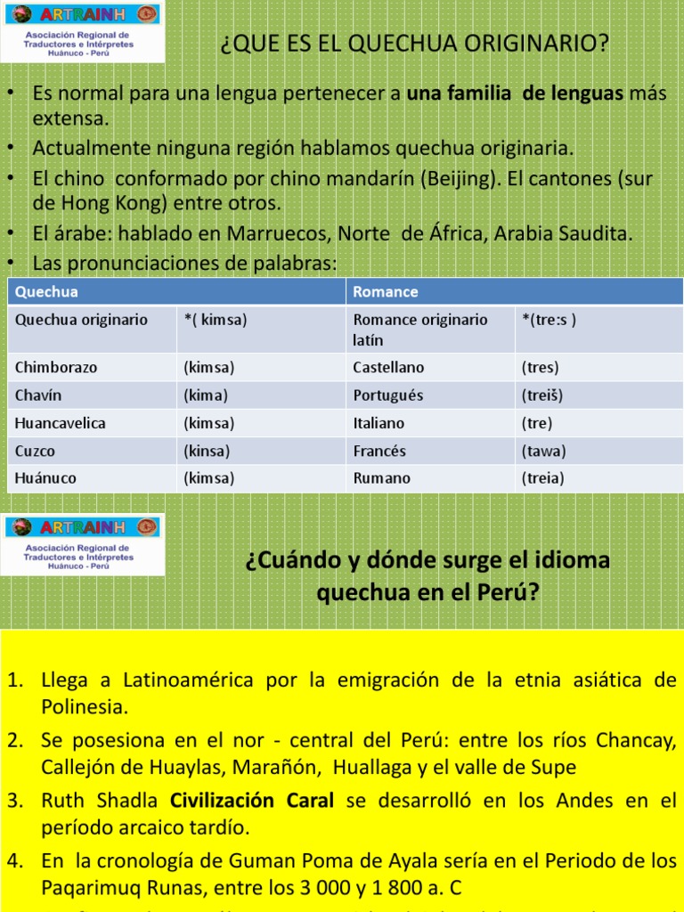 Origen Del Quechua Yach. Joaquín Tarazona Cámara | PDF | Andes | Los ...