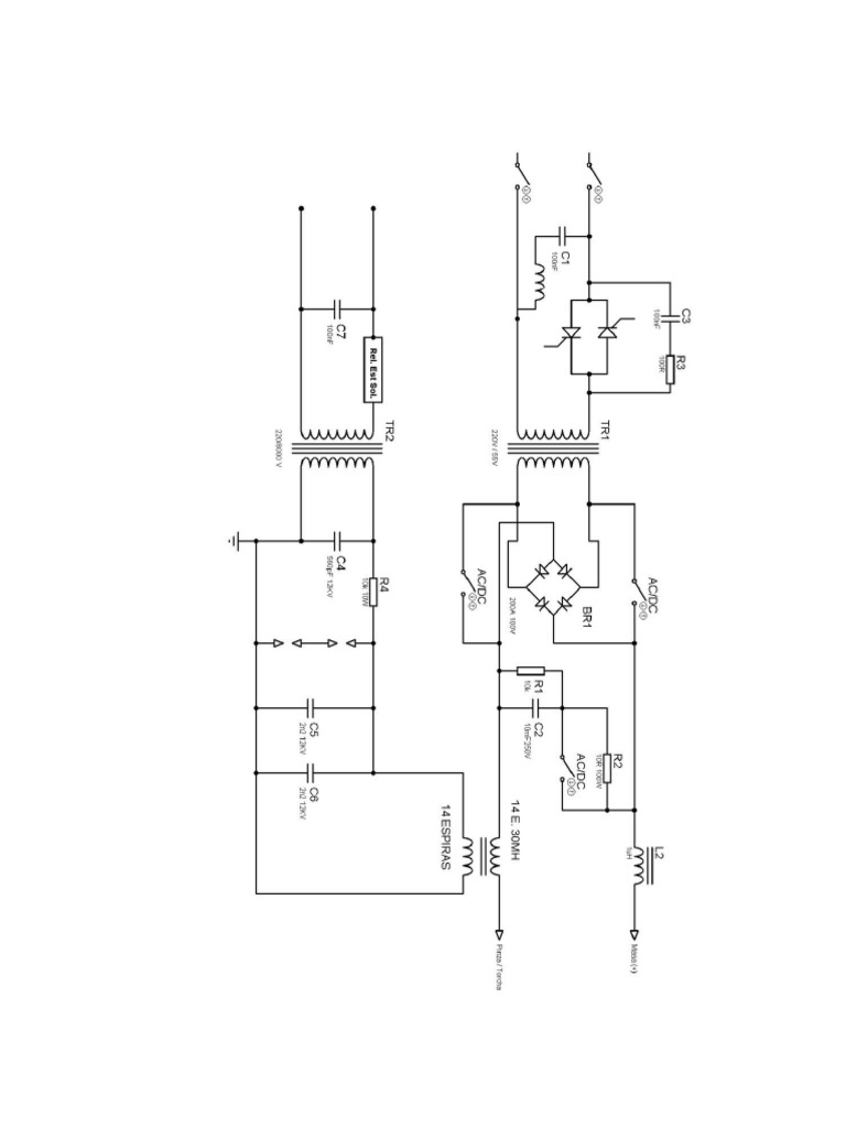 Tr1 Es El Trafo de Potencia | PDF | Transformador | Transistor