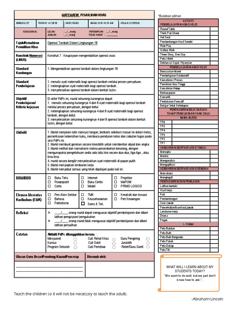 RPH Operasi Tambah | PDF