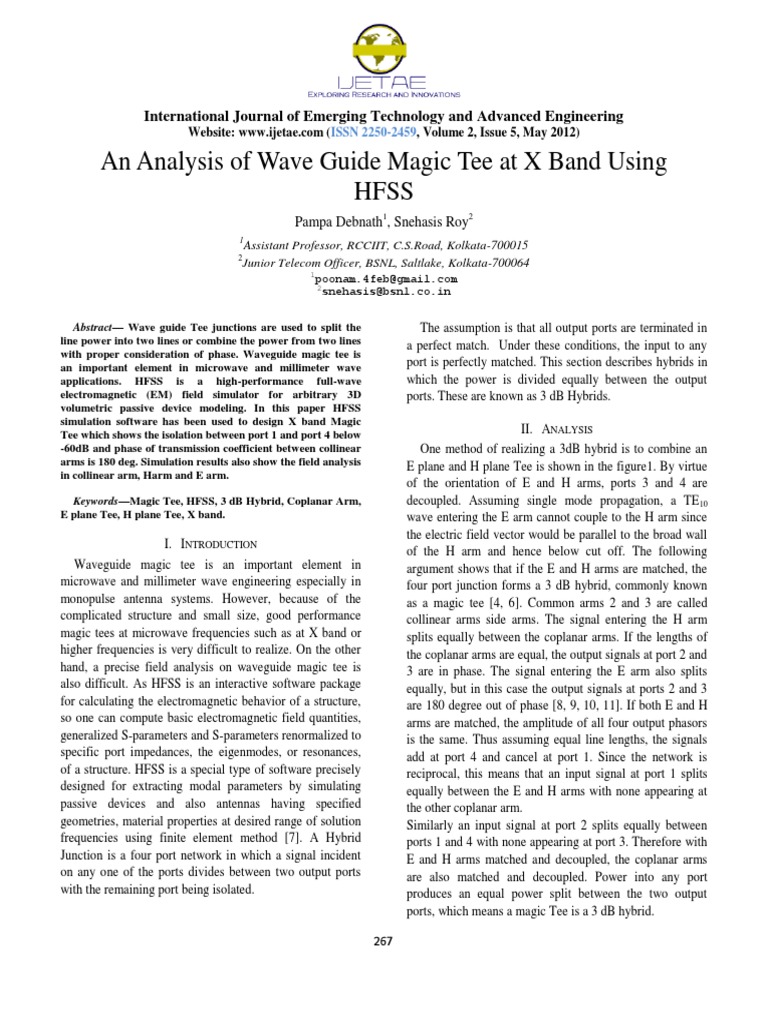Analisys of Waveguide Magic Tee PDF | PDF | Waveguide | Microwave