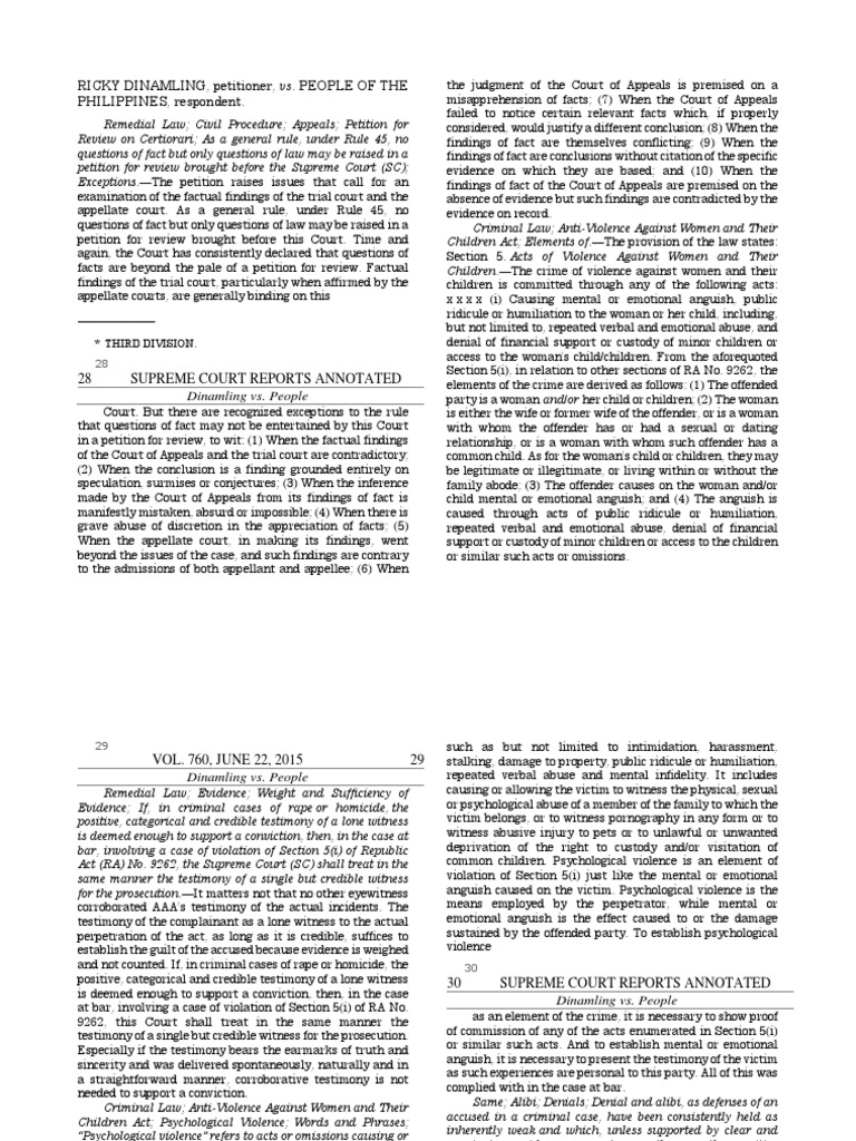 Dinamling vs. People | PDF | Witness | Violence