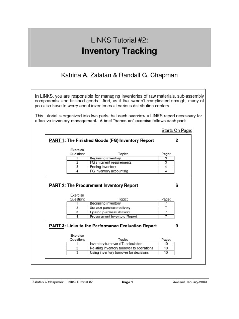Tutorial - Inventory Tracking | PDF | Turnover (Employment) | Inventory
