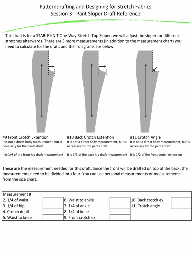 Updated 2 Session 3 Pant Sloper Draft Reference2 | PDF