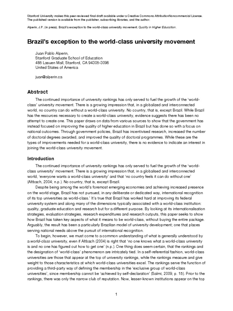 Brazil's Unique Higher Education Model | PDF | University ...