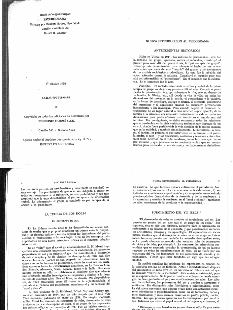 J.L. Moreno - Psicodrama PDF | PDF