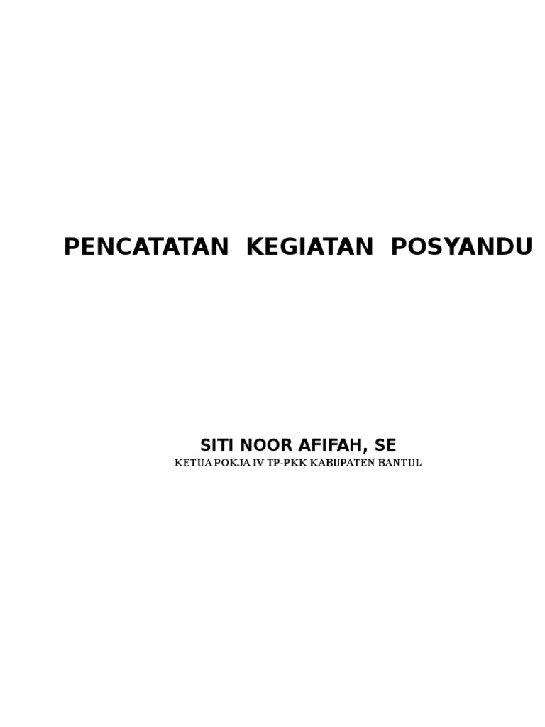Format Data Keg Posyandu (BNA) | PDF