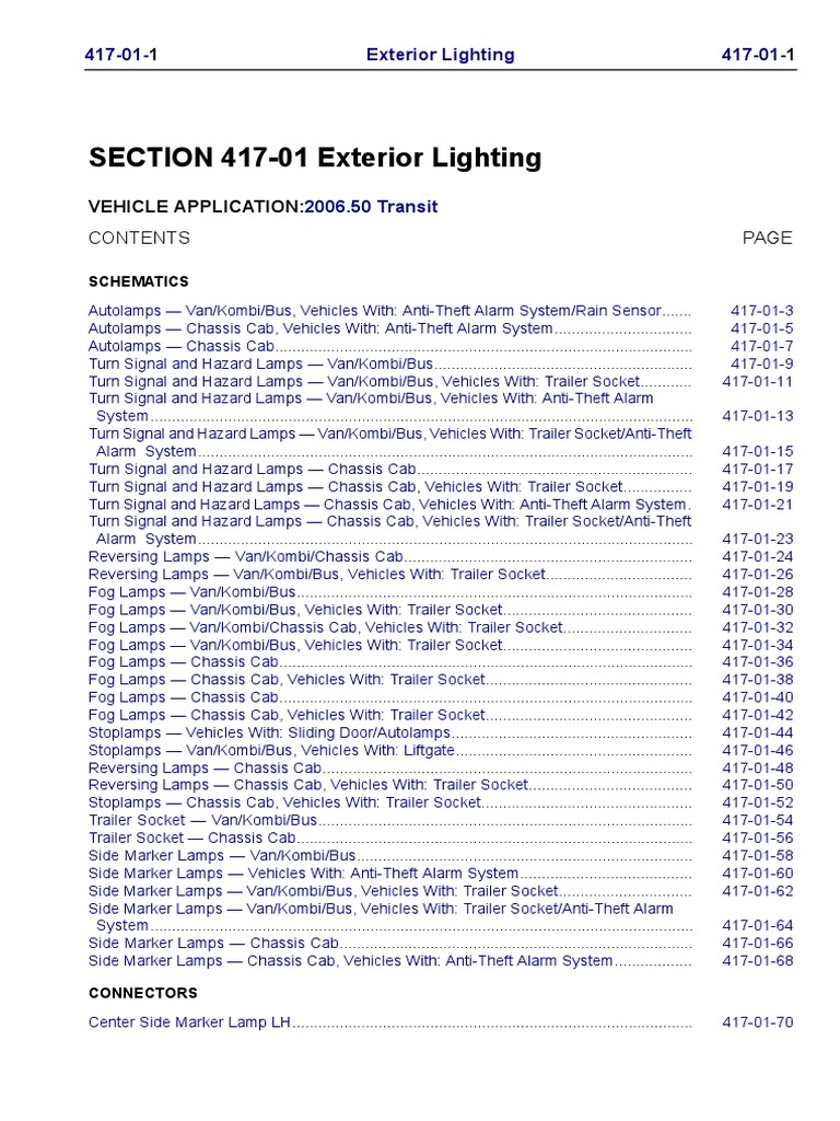 2006 Transit Exterior Lighting Guide Pdf Components Road Transport