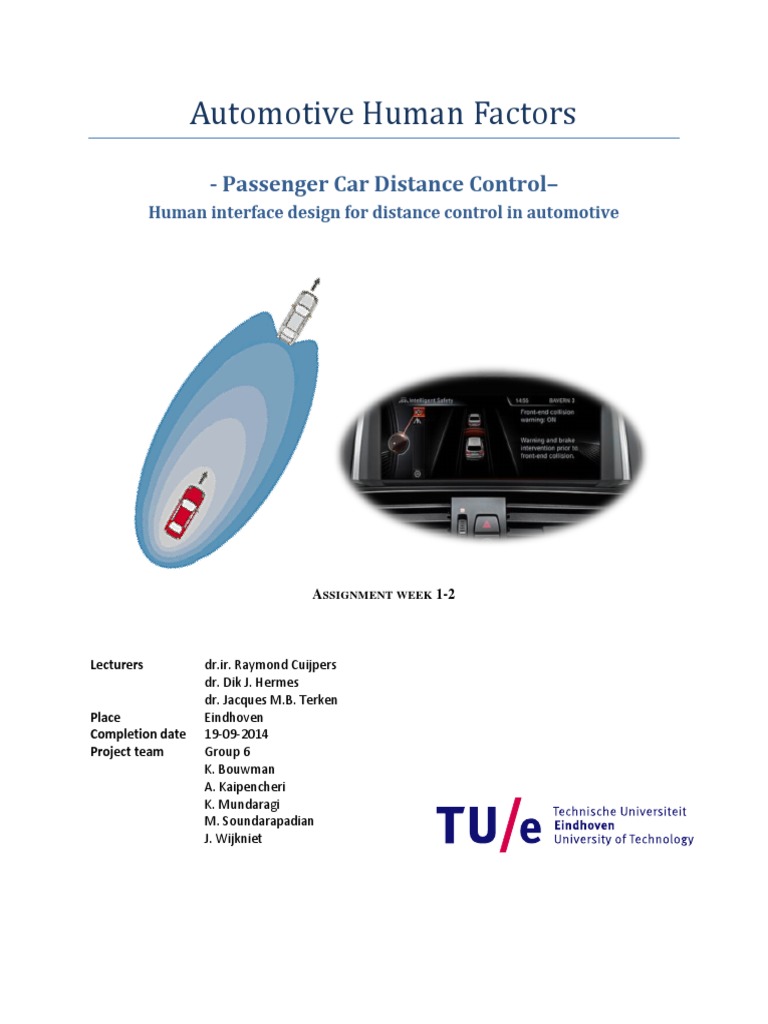 Automotive Human Factors: - Passenger Car Distance Control | PDF ...