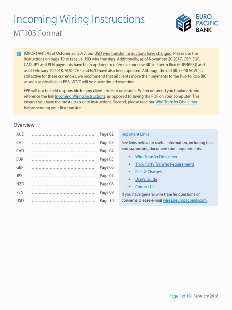 Epb MT103-1 PDF | PDF | Wire Transfer | Banks