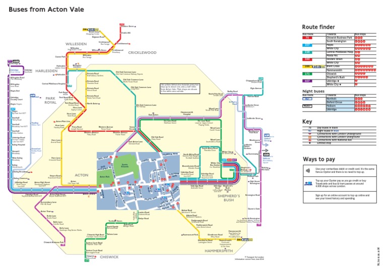 TFL Bus Spider Map For Acton Vale | PDF | Public Transport | Transport
