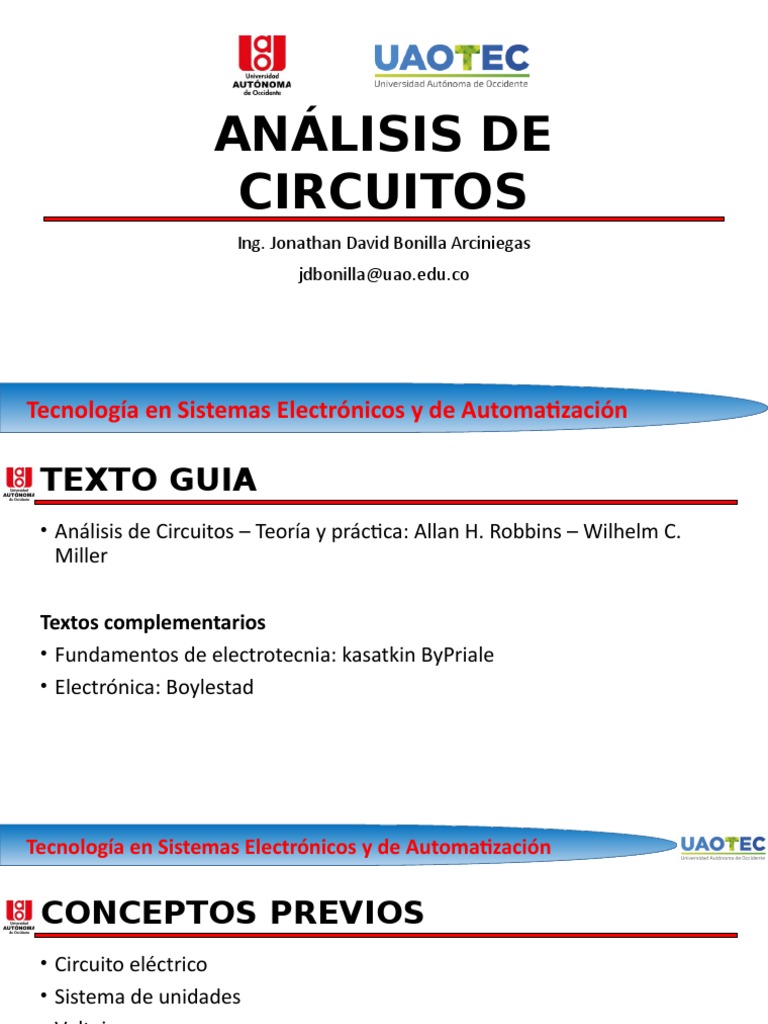 1 Análisis de Circuitos | PDF | Energia electrica | Voltio