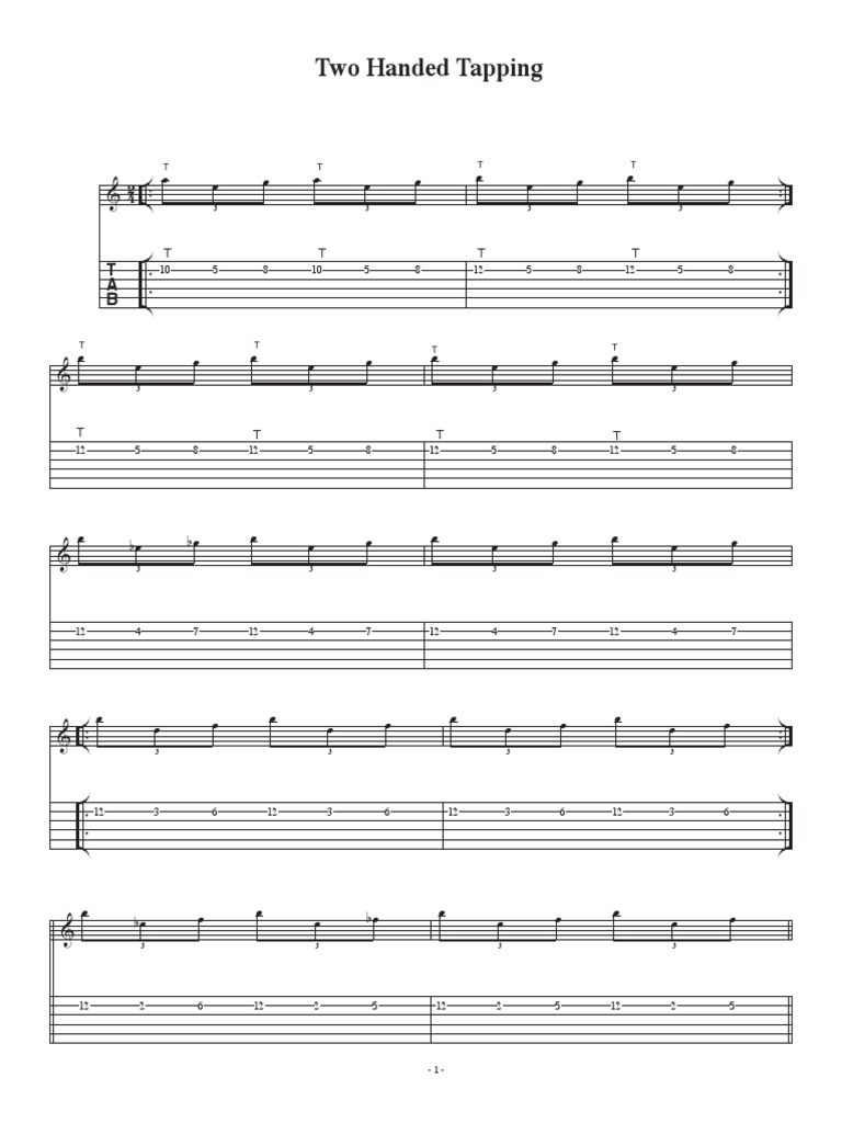 Guitar Two Handed Tapping Basics | PDF | Guitares | Instrument de la ...