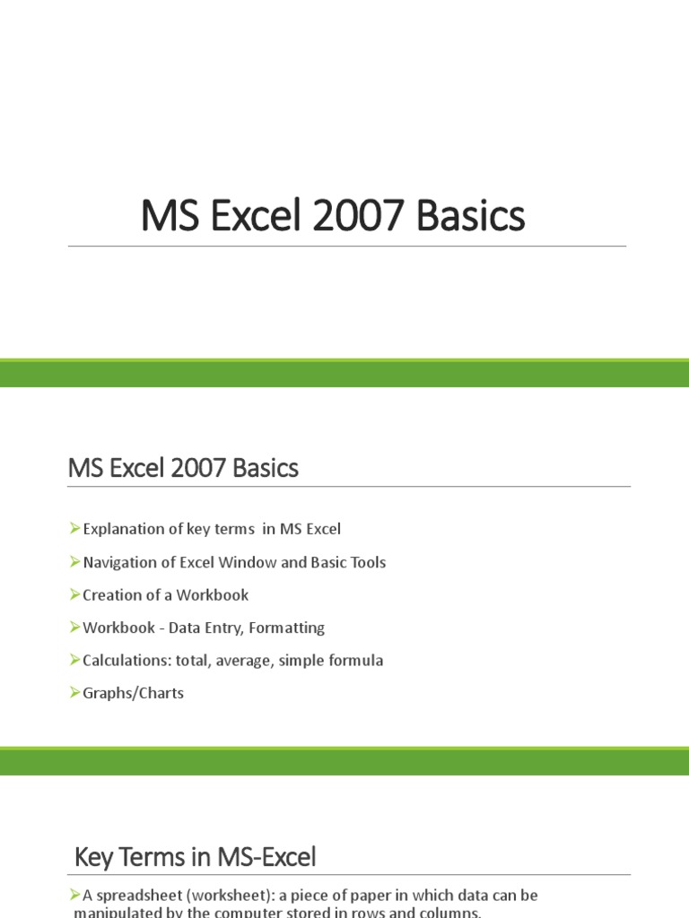 Excel 2007 | Download Free PDF | Microsoft Excel | Spreadsheet