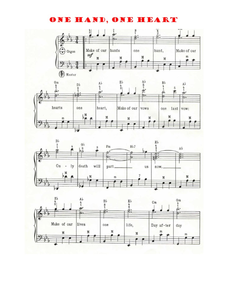 One Hand One Heart West Side Story PDF | PDF