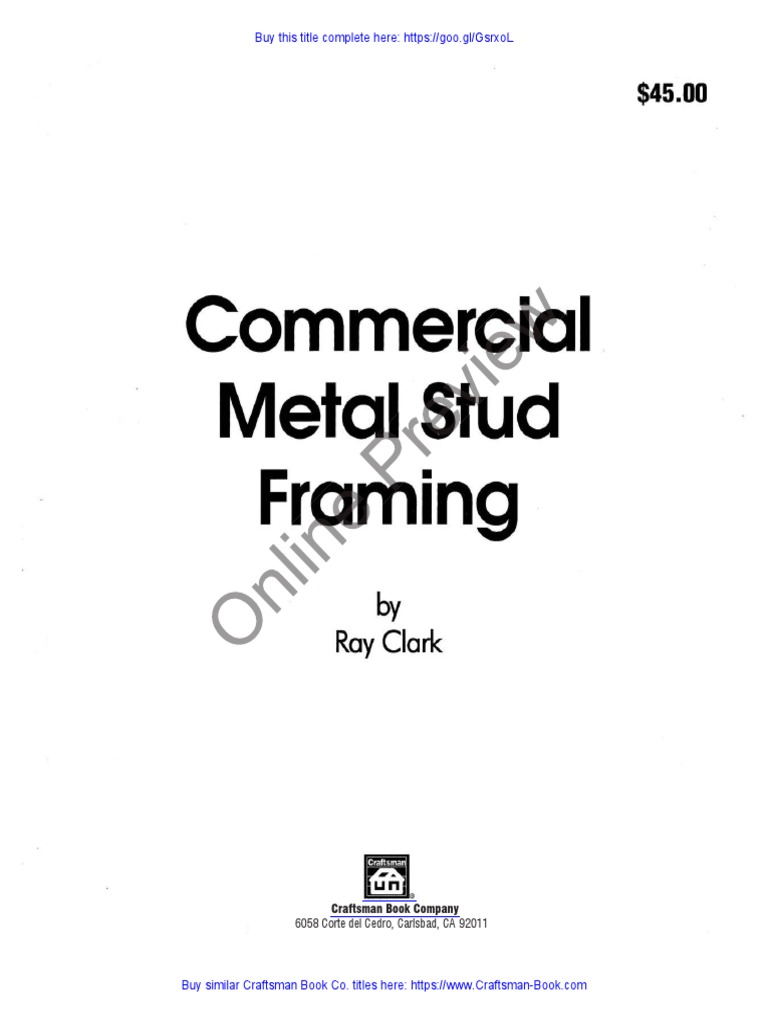 Commercial Metal Stud Framing Book Preview | PDF | Electrical Wiring ...