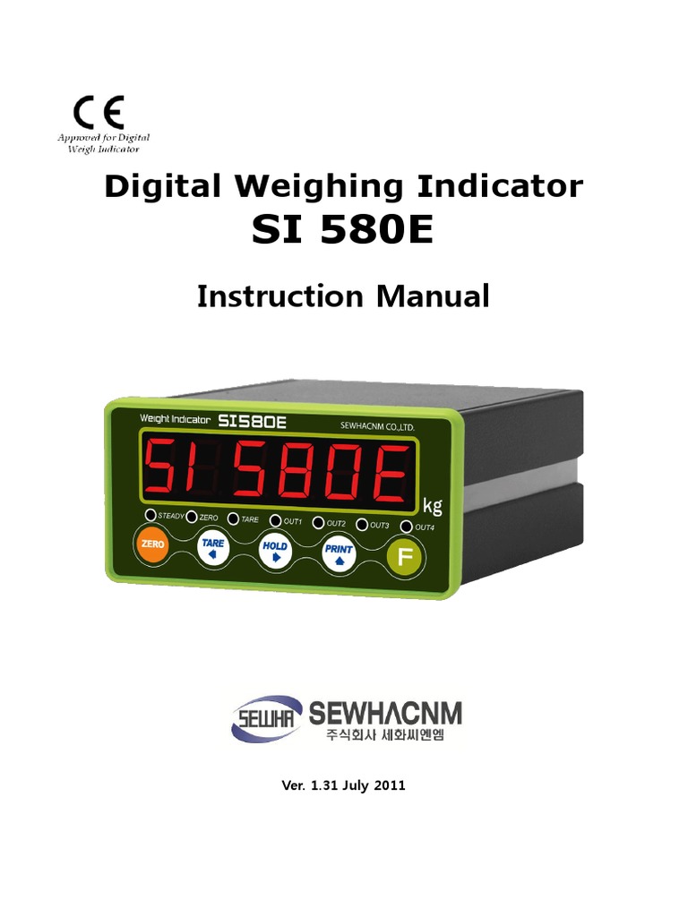 SI 580E User Manual | PDF | Bit Rate | Weighing Scale