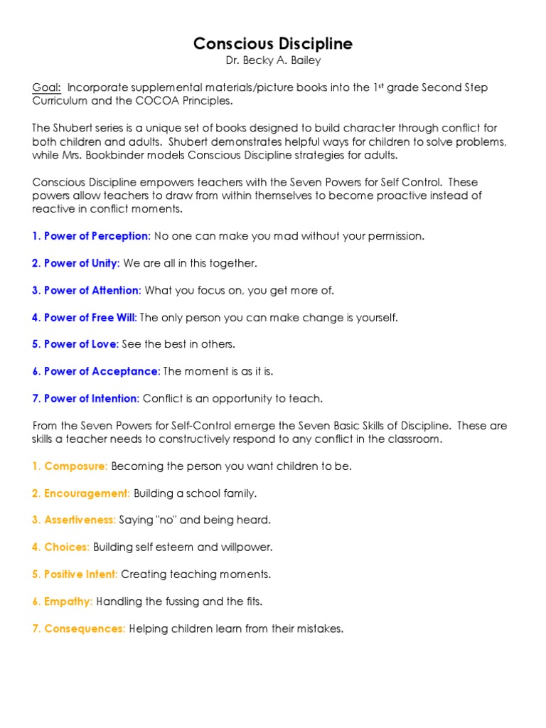 Conscious Discipline | PDF | Self Control | Self-Management