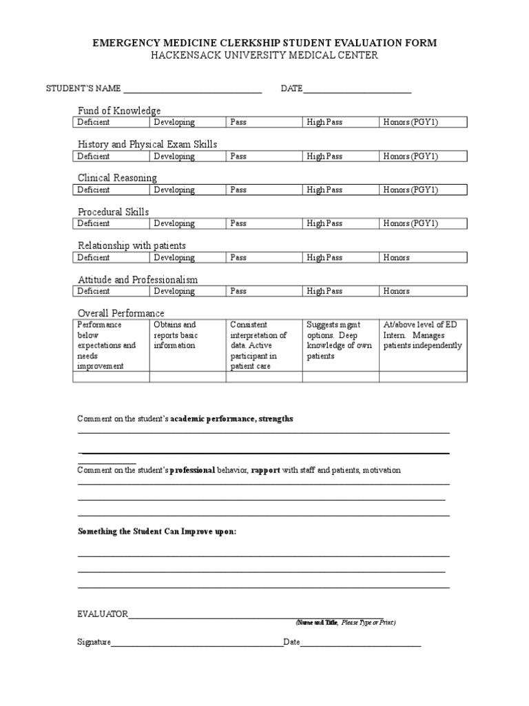 Hackensack University Medical Center: Emergency Medicine Clerkship ...