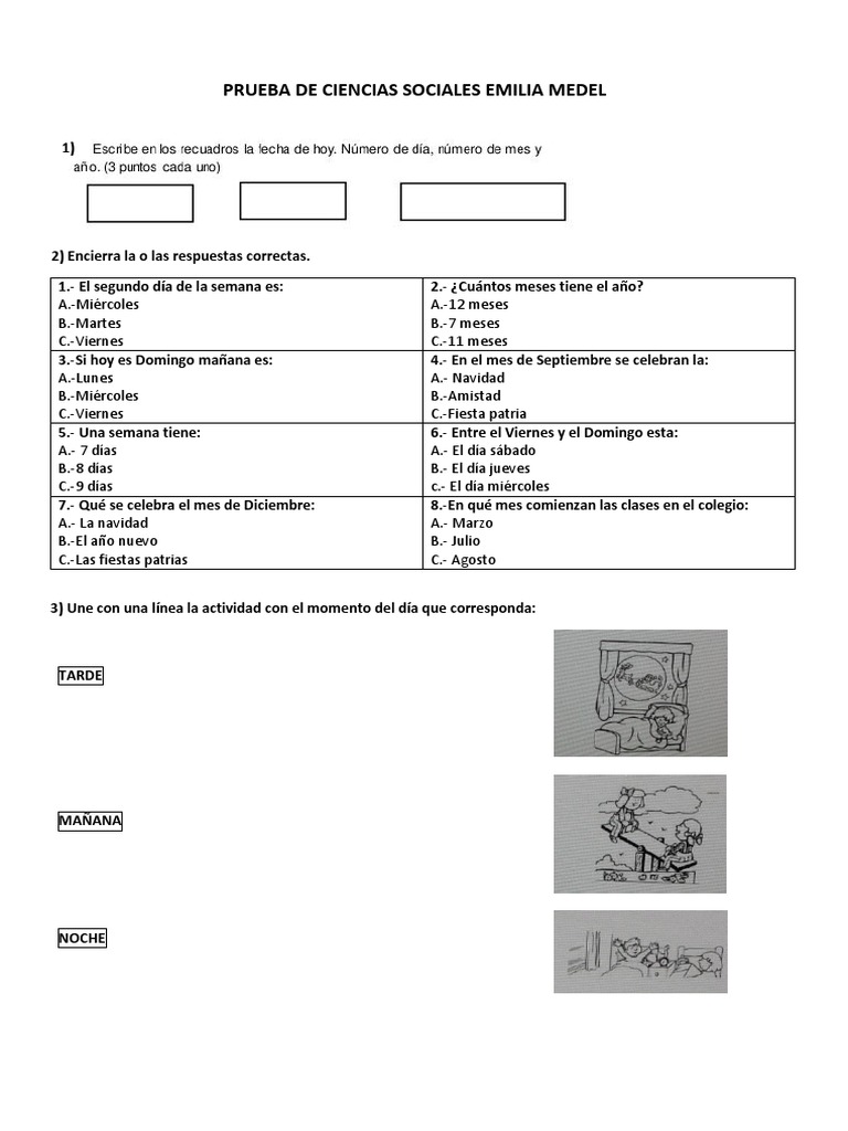 Prueba Semana y Meses Del Año | PDF | Calendario