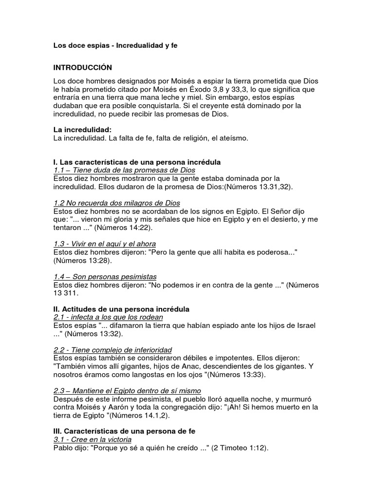 Los 12 Espias Moises Para Imprimir
