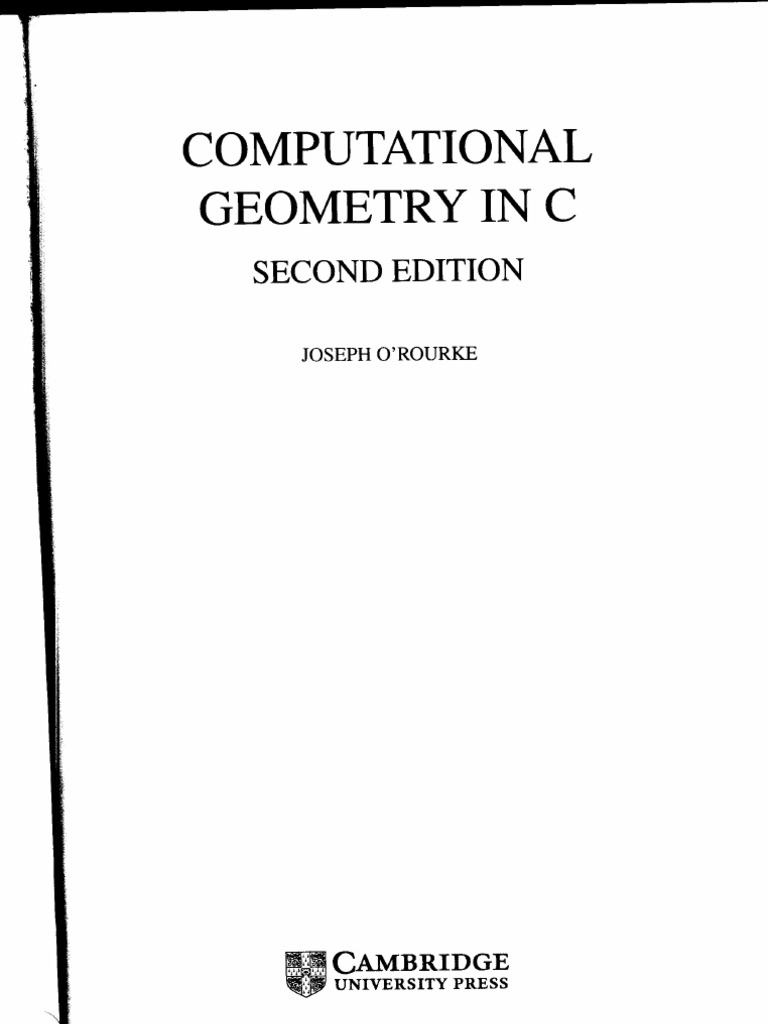 Computational Geometry in C J Oorourk | PDF