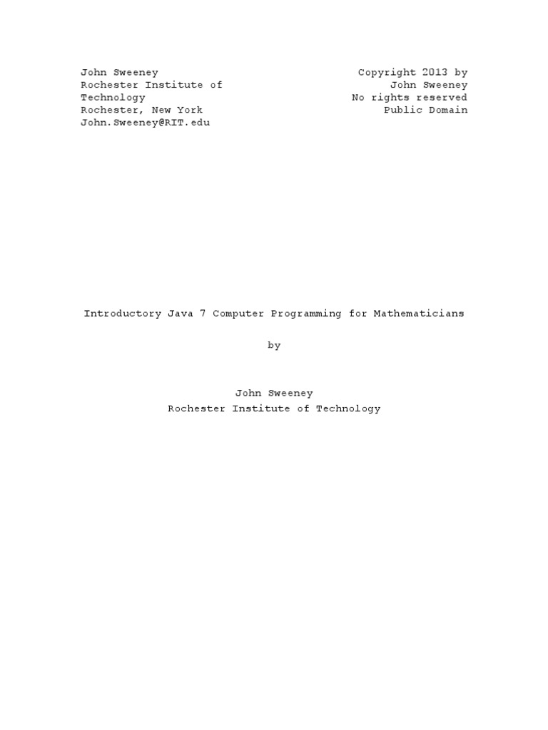 Java Mathbook Pdf Method Computer Programming Integer Computer