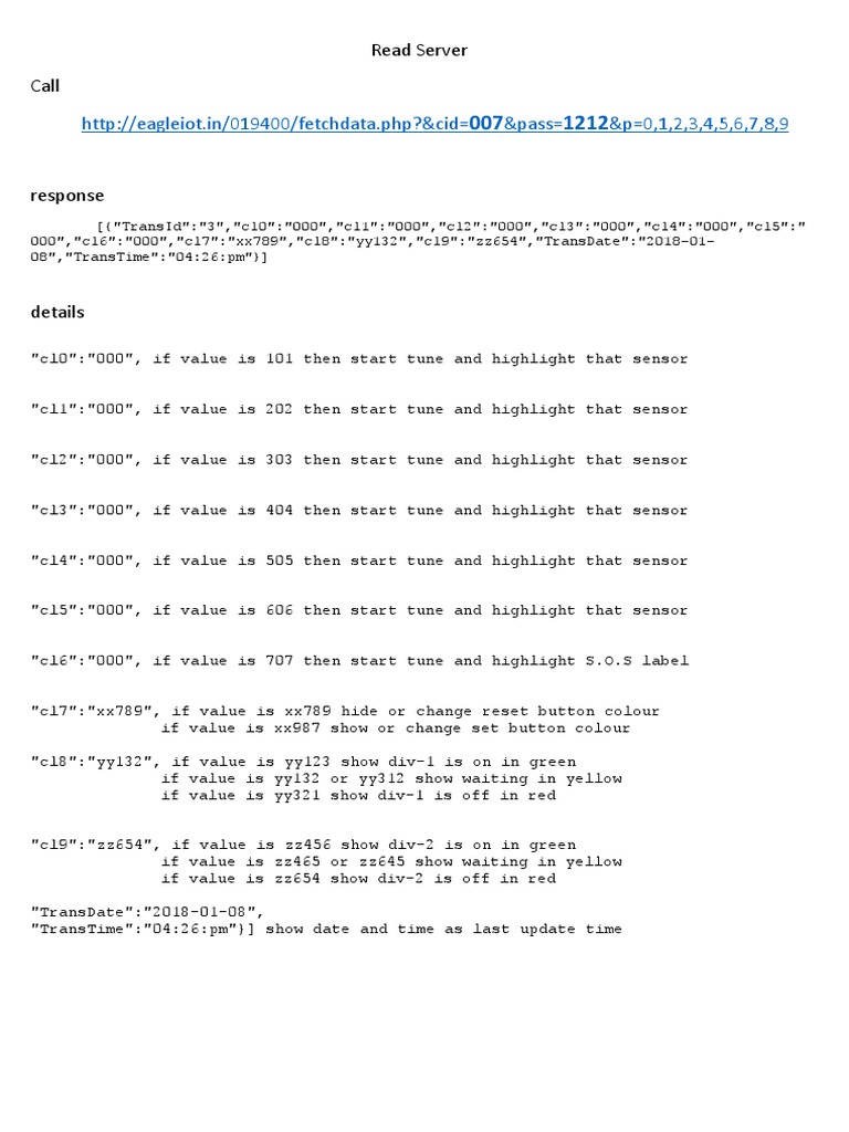 pass &P 0,1,2,3,4,5,6,7,8,9: Read Server Call | PDF