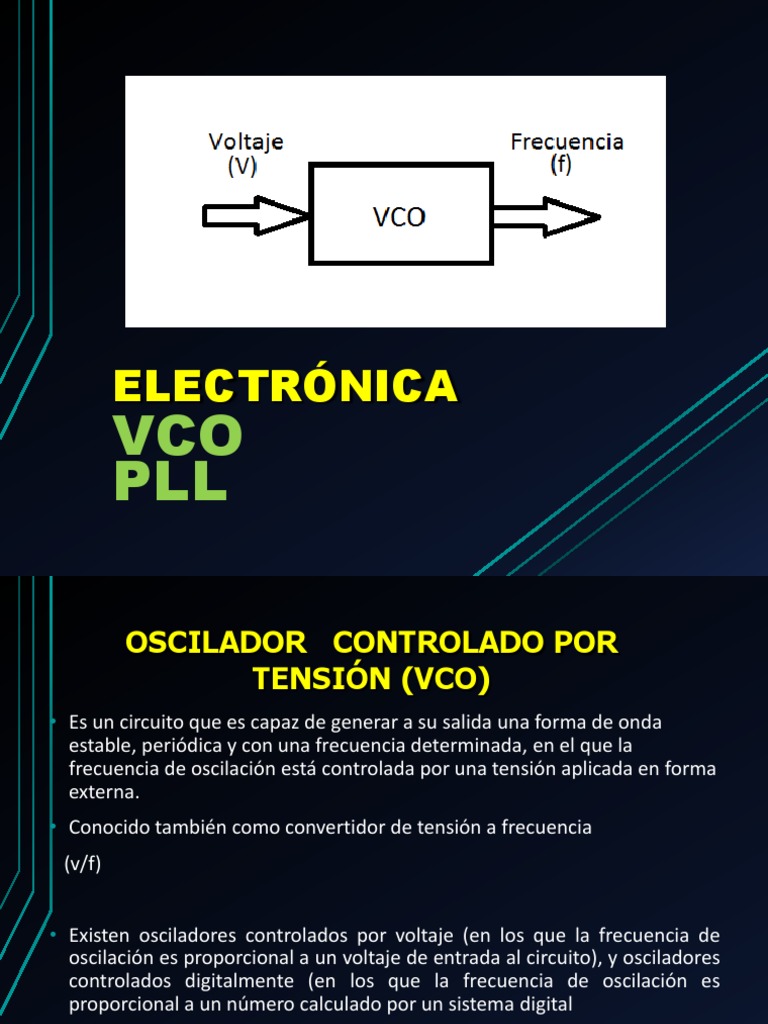 Osciladores Controlados Por Tensión (Vco) - PLL | PDF | Modulación de frecuencia | voltaje