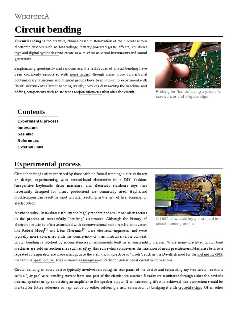 Circuit Bending Pdf Pdf Electromagnetism Electronics