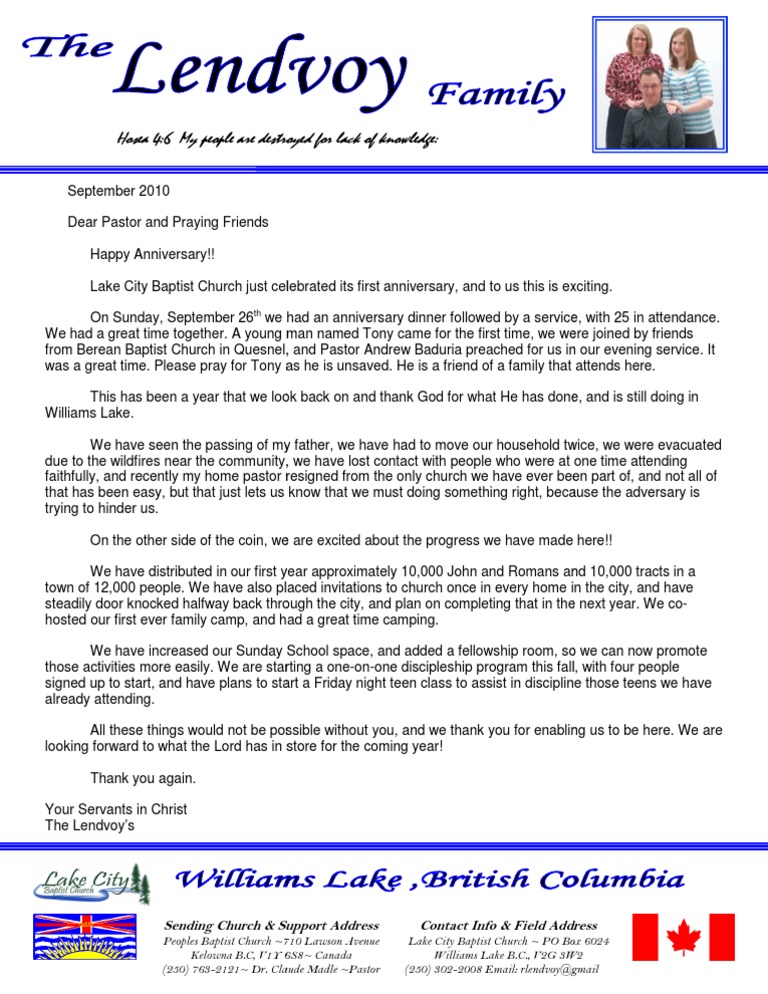 September 2010 Prayer Letter | PDF | Protestantism | Christian ...