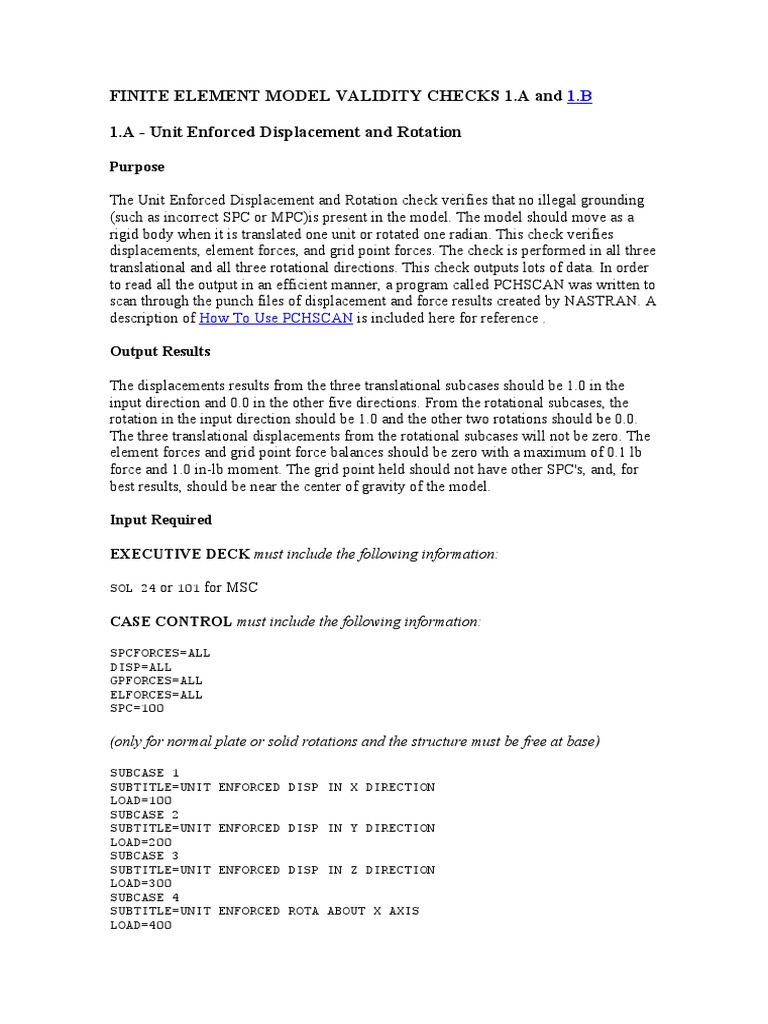 Finite Element Model Validity Checks 1 | PDF | Classical Mechanics ...