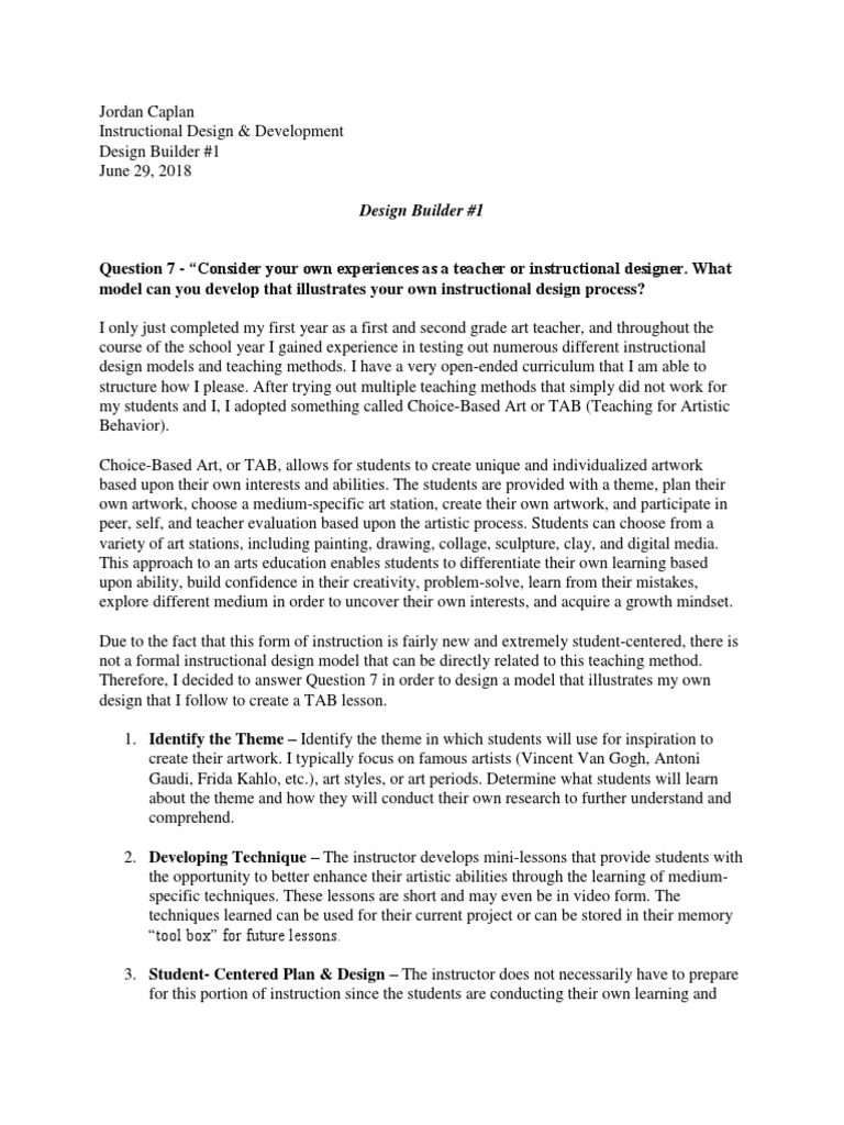 Idd - db1 | PDF | Instructional Design | Teaching Method