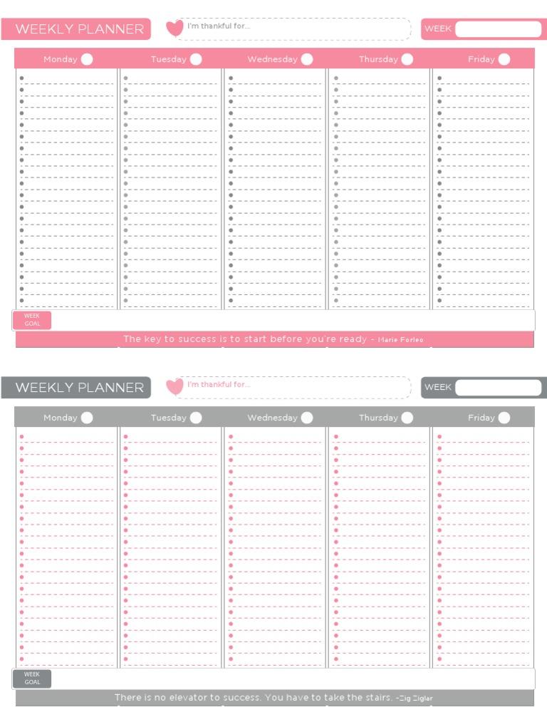 Weekly Planner English | PDF