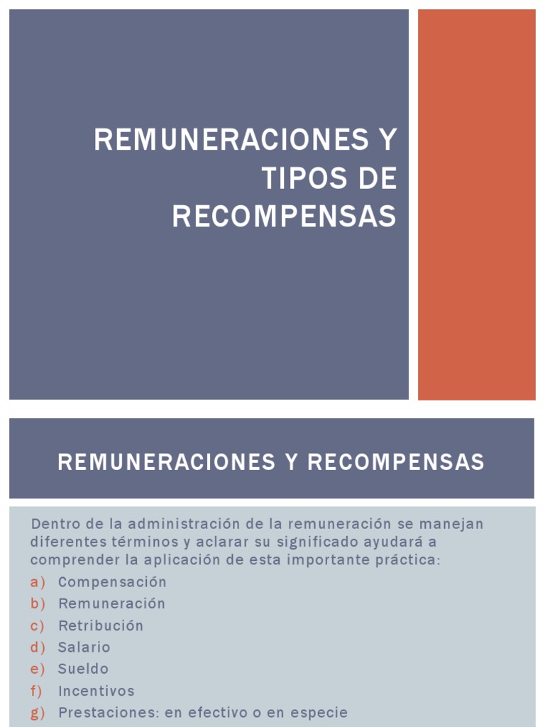 Remuneraciones y Tipos de Recompensas | PDF | Salario | Economias
