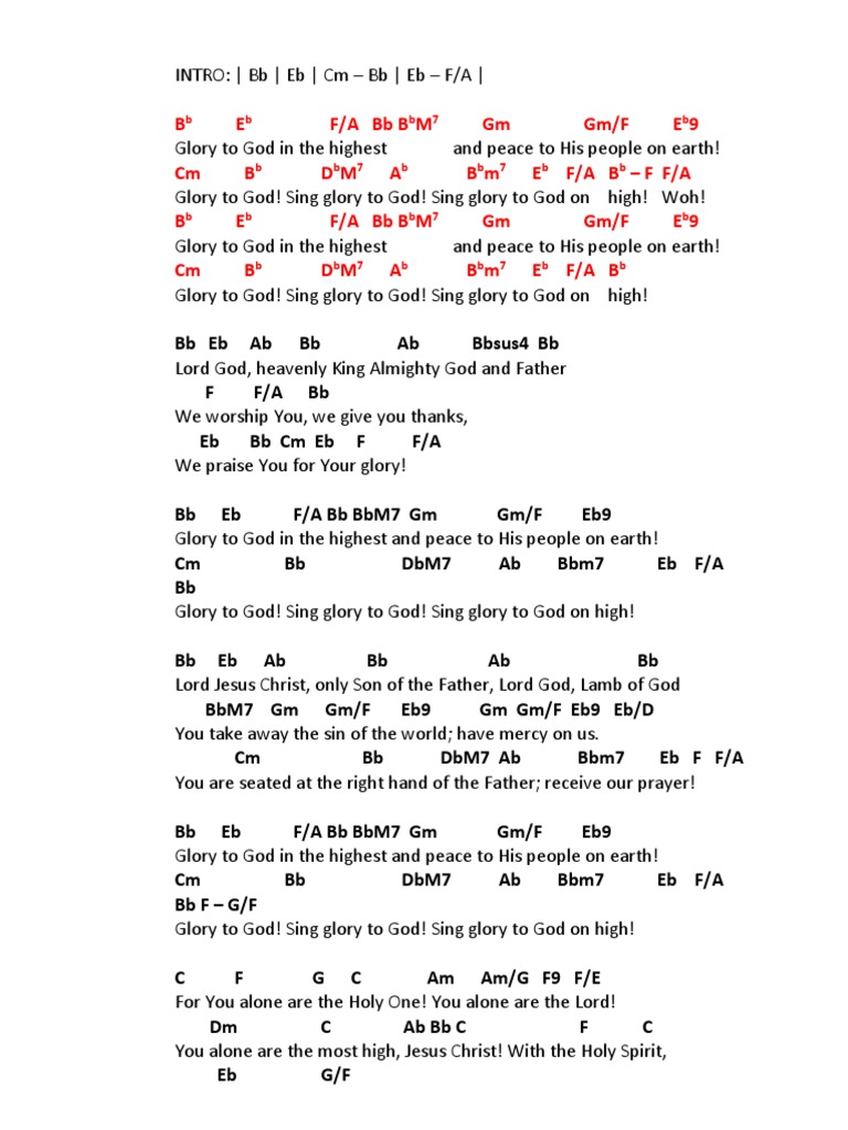Glory to God: Hymn Lyrics and Chords | PDF | Language Arts & Discipline ...