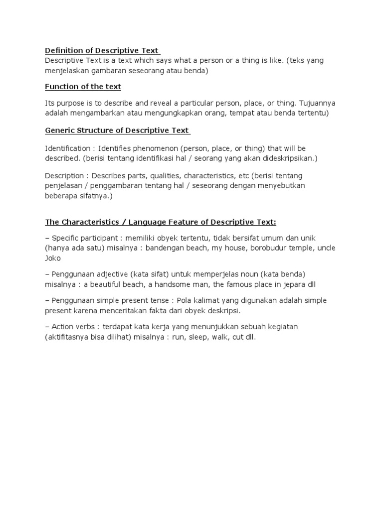 Definition of Descriptive Text | PDF | Onomastics | Linguistics