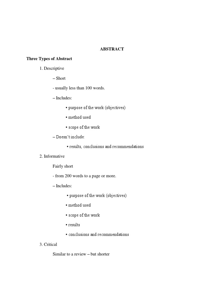 Three Types of Abstract | PDF | Acronym | Abstract (Summary)